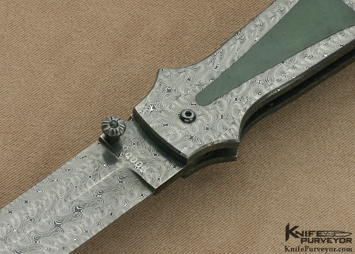 Jerry Rados Custom Knife "Turkish Twist "Damascus & Jade Interframe ...
