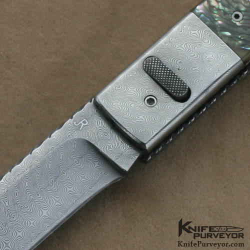 Jerry Rados Custom Knives Paua Shell & Turkish Twist Damascus Auto ...