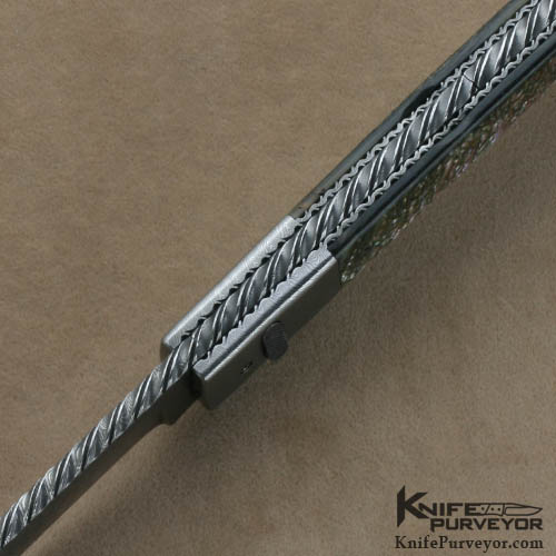 Jerry Rados Custom Knives Paua Shell & Turkish Twist Damascus Auto ...
