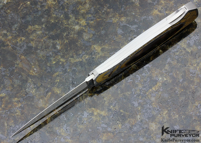 Tim Herman Custom Knife Amber Interframe Lockback Dagger "Eagle ...