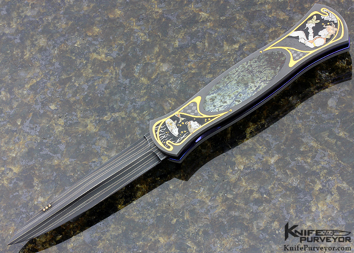 Jim Minnick Custom Knife Joyce Minnick Engraved Art Nouveau Linerlock ...