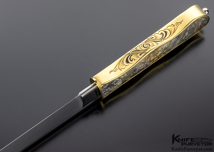 Steven Rapp Custom Knife 3 oz. 18Kt Gold Wrapped Gold Quartz Will ...