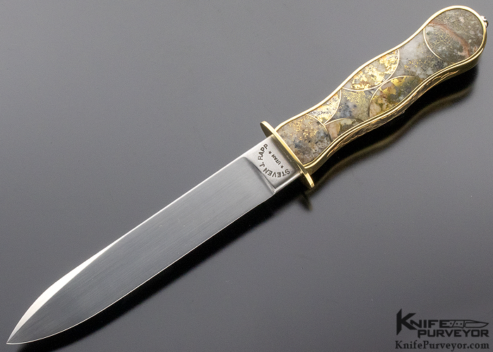 Steven Rapp Custom Knife 3 oz. 18Kt Gold Wrapped Gold Quartz Will ...