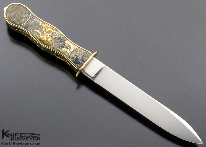 Steven Rapp Custom Knife 3 oz. 18Kt Gold Wrapped Gold Quartz Will ...