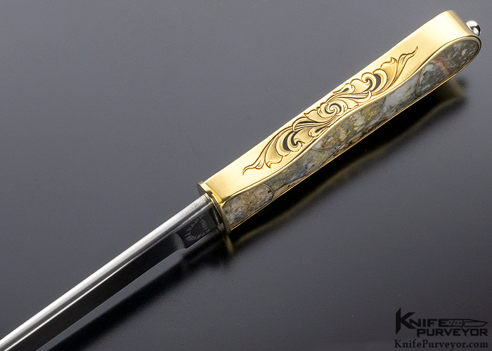 Steven Rapp Custom Knife 3 oz. 18Kt Gold Wrapped Gold Quartz Will ...