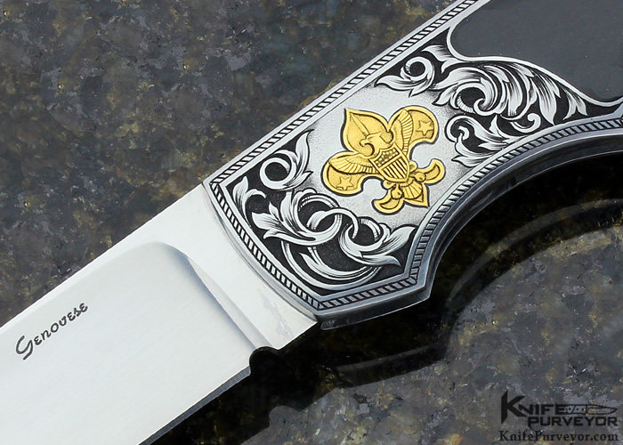 Rick Genovese Custom Knife Edwards Black Jade Interframe Lockback ...