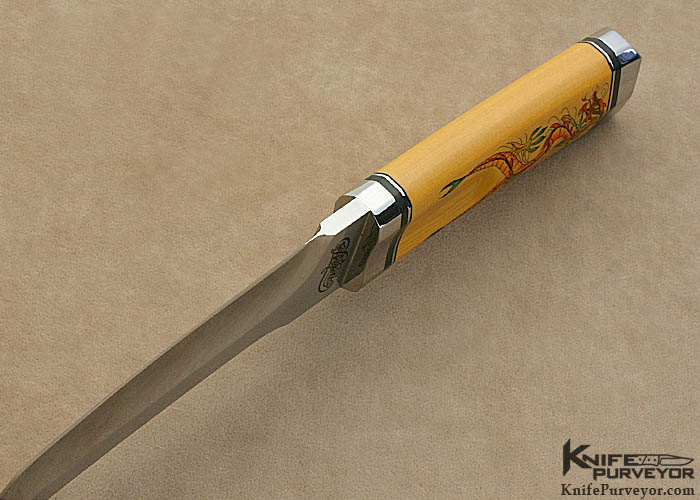 Bill Luckett Custom Knife Bob Burdette Scrimshawed Westinghouse Micarta ...