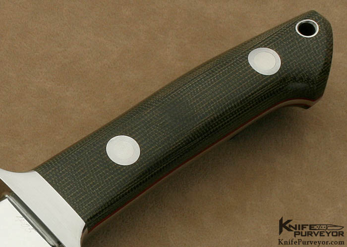 Marcus Lin Custom Knife Bob Loveless Style Green Canvas Micarta Boot ...
