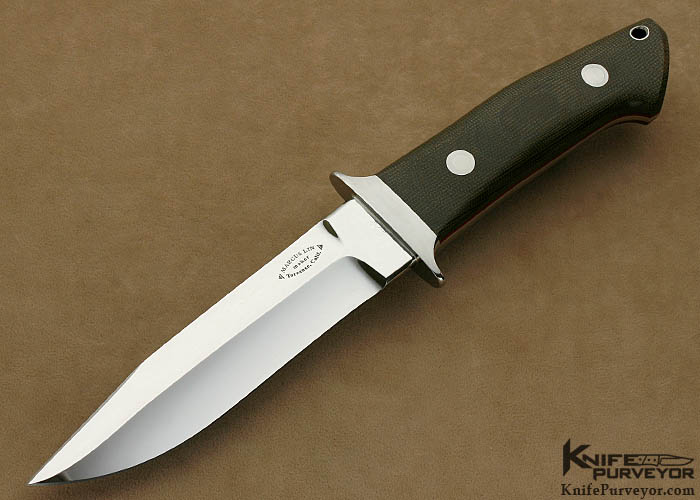 Marcus Lin Custom Knife Bob Loveless Style Green Canvas Micarta Boot ...
