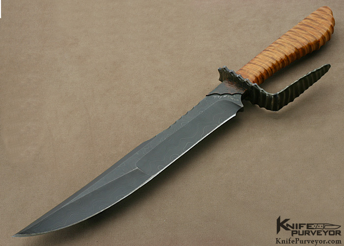 Mick Strider Custom Knife Tim Ferguson "Brown Damascus" and Textured ...