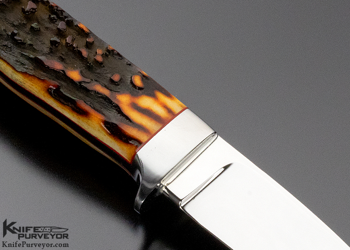 Mitch Jenkins Custom Knife Amber Stag Stiff Horn - Knife Purveyor