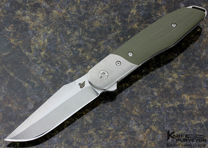 Nick Swan Custom Knife Cygnet with Orange Peeled Titanium Bolsters and ...