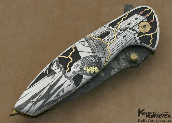 Peter Carey Custom Knife Jody Muller Engraved "Frankenstein" Nitro ...