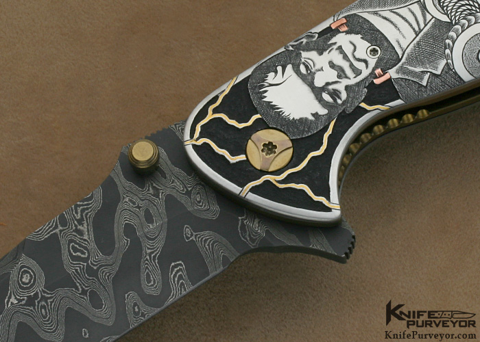 Peter Carey Custom Knife Jody Muller Engraved "Frankenstein" Nitro ...