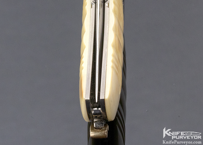 Rex Robinson Custom Knife Fluted Auto Damascus and Mokume Linerlock ...