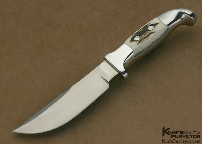 Ruana Custom Knife Model 14B Elk Antler Skinner - Knife Purveyor