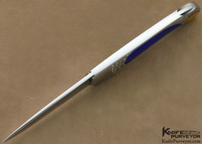 Steve Hoel Custom Knife Martin Butler Engraved Lapis Lazuli Interframe ...