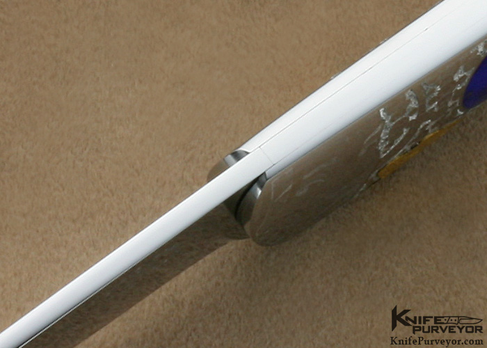 Steve Hoel Custom Knife Martin Butler Engraved Lapis Lazuli Interframe ...