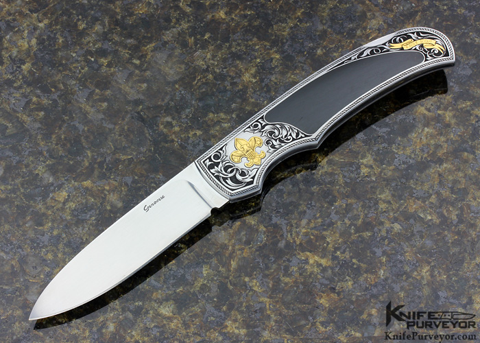 Rick Genovese Custom Knife Edwards Black Jade Interframe Lockback ...