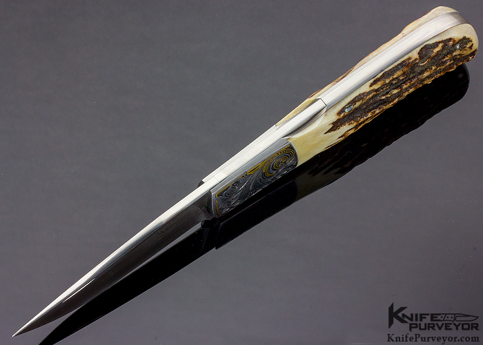 Tim George Engraved Steve Hoel Custom Knife Clip Point Midlock with ...