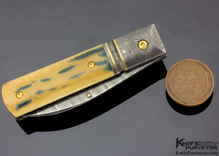 Tim Hancock Custom Knife Mini Warncliff Linerlock with 24Kt Gold and ...