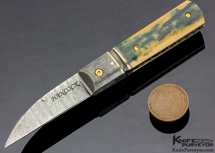 Tim Hancock Custom Knife Mini Warncliff Linerlock with 24Kt Gold and ...