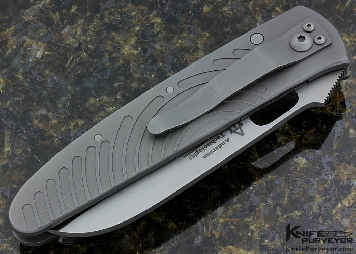 Tom Anderson Custom Knife Titanium Serrated Wharncliffe Linerlock ...