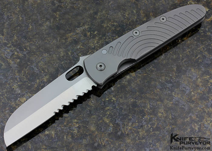 Tom Anderson Custom Knife Titanium Serrated Wharncliffe Linerlock ...