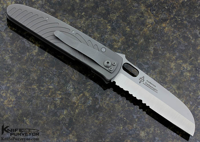 Tom Anderson Custom Knife Titanium Serrated Wharncliffe Linerlock ...