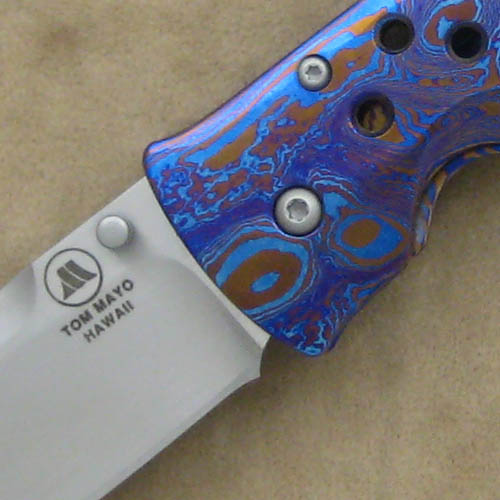 Tom Mayo Custom Knife 440-V Bladed Timascus Dr. Death - Knife Purveyor