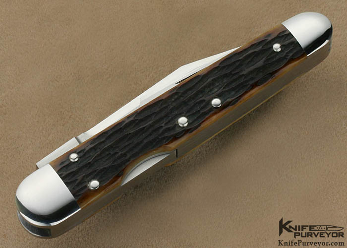 Tony Bose Custom Knife Remington Jigged Bone Lockback Whittler #3 ...