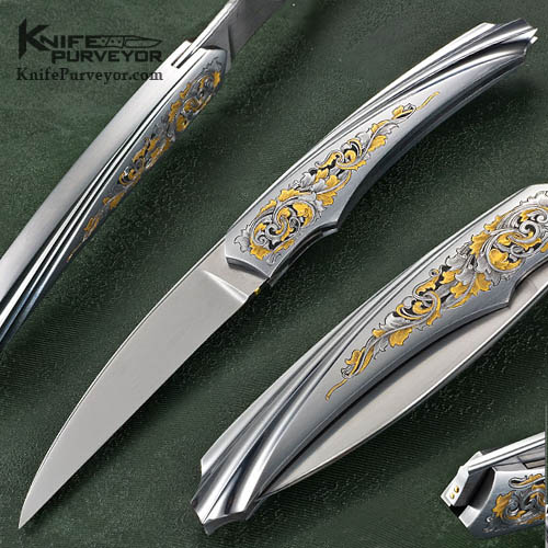 William Tuch Custom Knife Engraved by Rick Simmons - Knife Purveyor