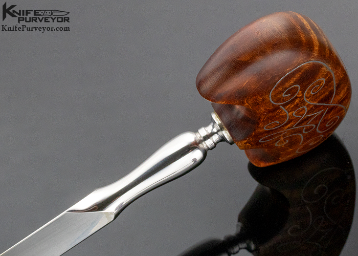 Marple Custom Knife Tiger Striped Maple Push Dagger with Fine Silver ...