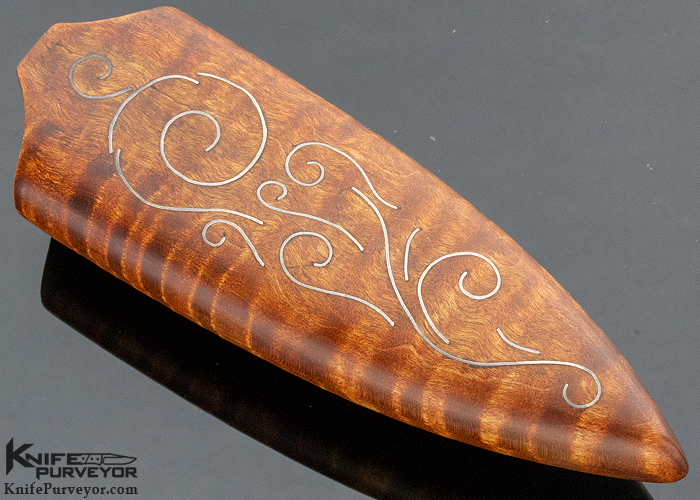 Marple Custom Knife Tiger Striped Maple Push Dagger with Fine Silver ...