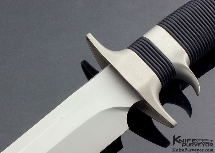 W.W. Cronk Custom Knife Subhilt Bowie with Stacked Ribbed Rubber O-Ring ...